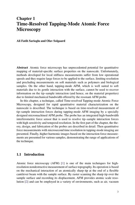 Pdf Time Resolved Tapping Mode Atomic Force Microscopy