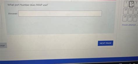 Solved What Port Number Does Imap Use Ei 3 10 11 12 Answer
