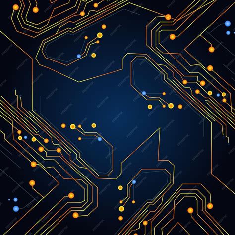 현대 기술 회로판 텍스처 배경 디자인 메인보드의 신경 세포와 전자 트랙 양자 폭발 기술 양자 컴퓨터 기술 개념 프리미엄 벡터