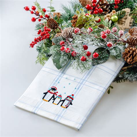 Рушник вафельний Home Line кухонний 45x70 см вишивка Пінгвіни 180062 Hl купити онлайн на Rozetka