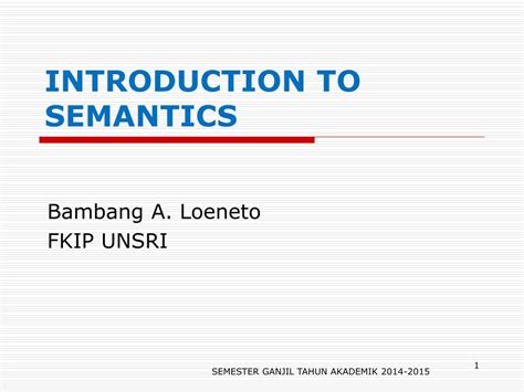 PPT - INTRODUCTION TO SEMANTICS PowerPoint Presentation, free download - ID:3888445