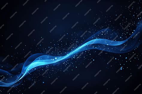 Premium Photo Dark Blue Glowing Particles On Abstract Background