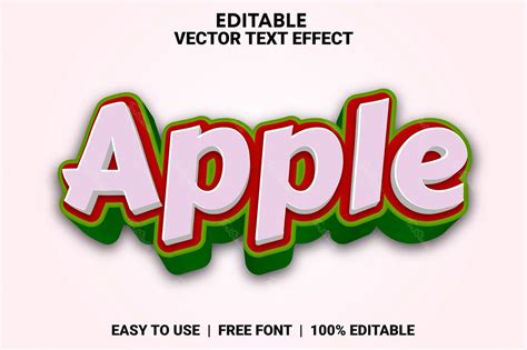 Apple Text Effect Vector File Illustrator Premium