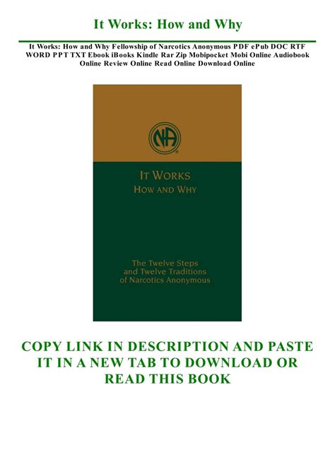 Download Free Pdf It Works How And Why By Fellowship Of Narcotics Anonymous