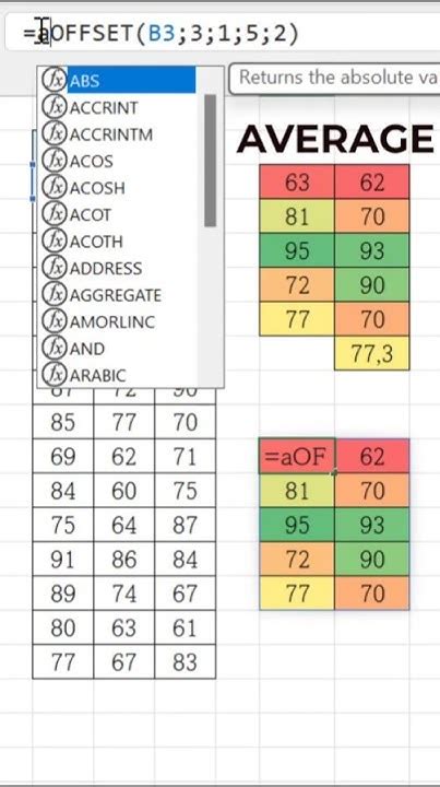Cara Menggunakan Kombinasi Fungsi Offset Di Excel Shorts Youtube