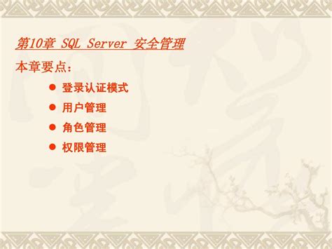 数据库第10章 Sql Server 安全管理简明教程ppt课件 Word文档在线阅读与下载 无忧文档
