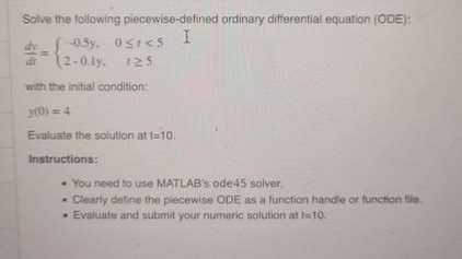 Solve the following piecewise-defined ordinary | Chegg.com