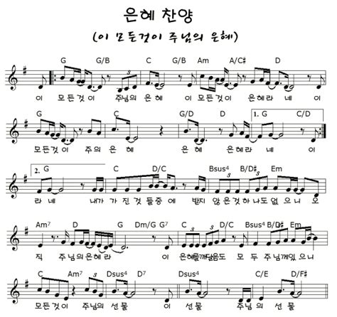 이 모든 것이 주님의 은혜 악보 영상 네이버 블로그