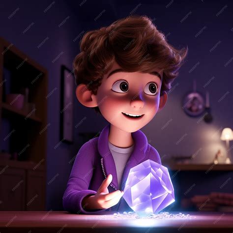 Premium Photo Little Cute Boy With Diamod In Her Hands