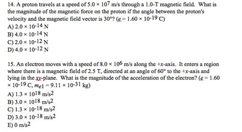 Solved A Proton Travels At A Speed Of 5 0 Times 10 7 M S