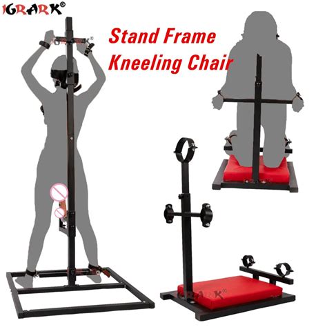SM Bondage Equipment Sex Furniture X Cross Stand Frame Kneeling Chair Couples Flirting Props