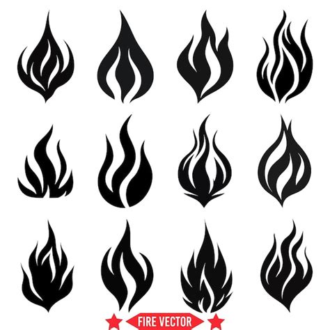 Premium Vector Embers Of Imagination Dynamic Fire Vector Silhouettes Set For Design Mastery