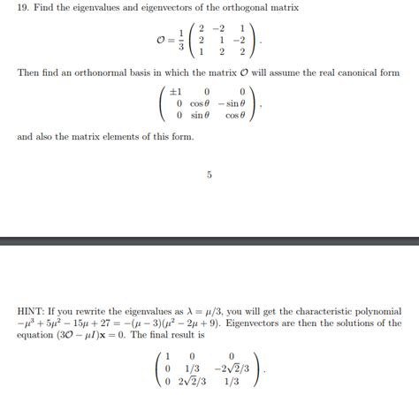 solved 19 find the eigenvalues and eigenvectors of the