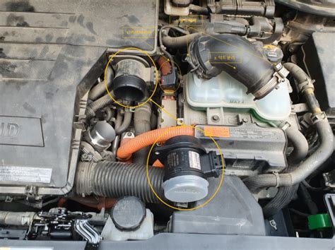 셀프 수리 니로 자동차 에어플로우센서air Flow Sensor 교체 수리 및 현대모비스 Wpc부품상세검색 확인 방법