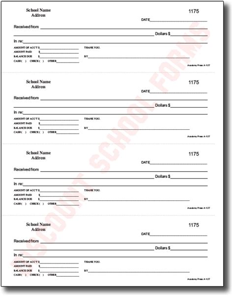 Receipt Booklet With Sequential Numbering Dsf