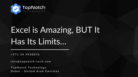 Excel Is Amazing But It Has Its Limits…