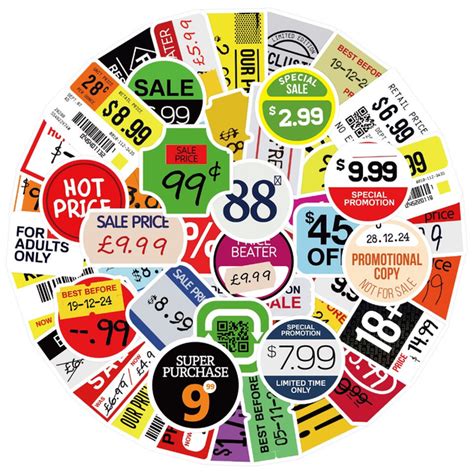 Набор виниловых наклеек стикеров Jsstore Ценники для Распродажи Стикербомбинг на авто ноутбук