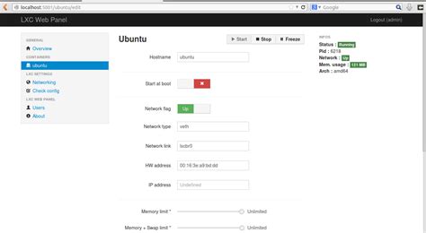 installing lxc linux containers with lxc web pannel in ubuntu