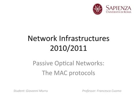 Passive Optical Networks The Mac Protocols Ppt