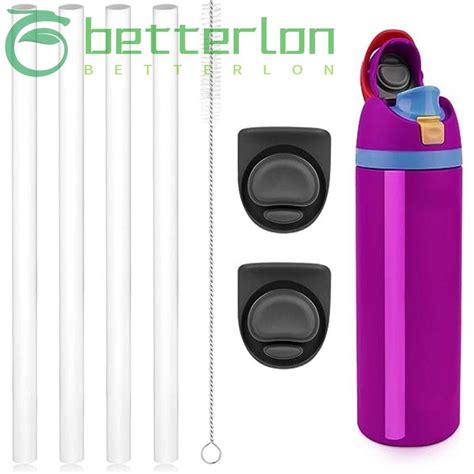 Better Lontime Cup Straw Stopper Silicone Spill Proof Water Bottle Straws Replacement Reusable