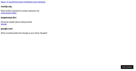 Simple React Codesandbox