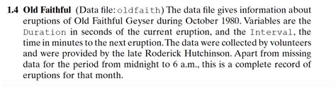 solved this problem uses the data set oldfaith from the alr4