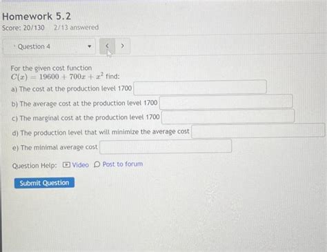 Solved Homework 52 Score 20130 213 Answered Question 4