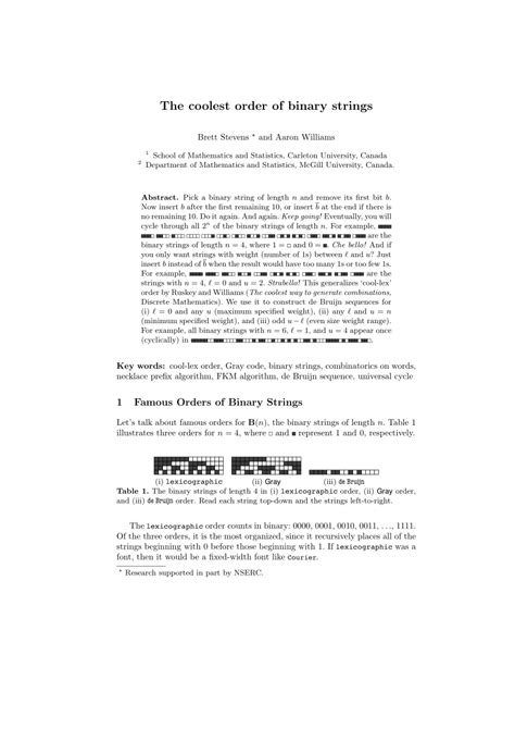 Pdf The Coolest Order Of Binary Strings