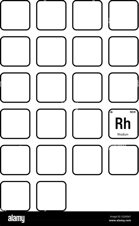 Rhodium Rh Periodic Table Element With Name Symbol Atomic Number And Weight Transition