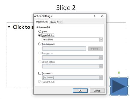 PowerPoint क Action Button CCM