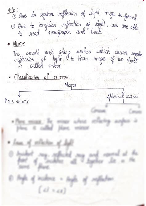 SOLUTION Cbse Class Science Notes Chapter Light Reflection And Refraction Studypool