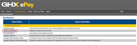 Generate An Invoice Comments Report