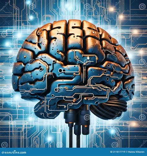 Electric Brains, Artificial Intelligence Concept Stock Illustration - Illustration of industrial ...