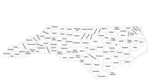 Printable Nc County Map