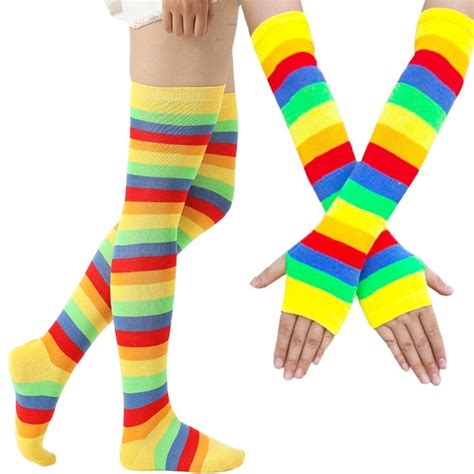 Rainbow Thigh High Stockings Femboy Clothing And Outfits Femzai