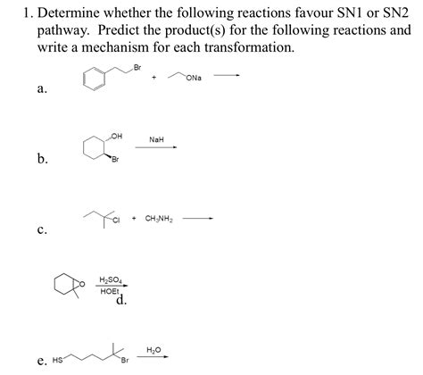 [Solved] determine whether the following reaction favours sn1 or sn2 ...