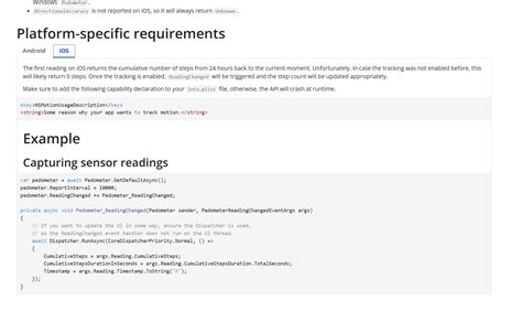 Example Shown Only Under Ios Section Pedometer Docs · Issue 12200