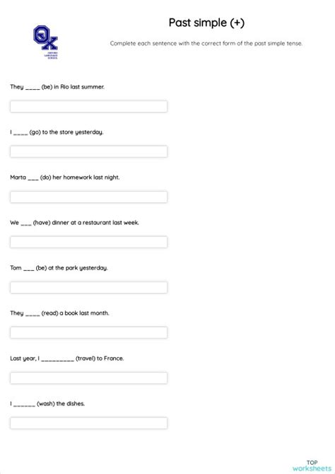 Past Simple Interactive Worksheet Topworksheets