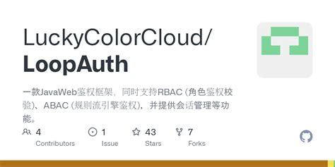 github luckycolorcloud loopauth 一款javaweb鉴权框架，同时支持rbac 角色鉴权校验 、abac 规则流引擎鉴权 ，并提供会话管理等功能。