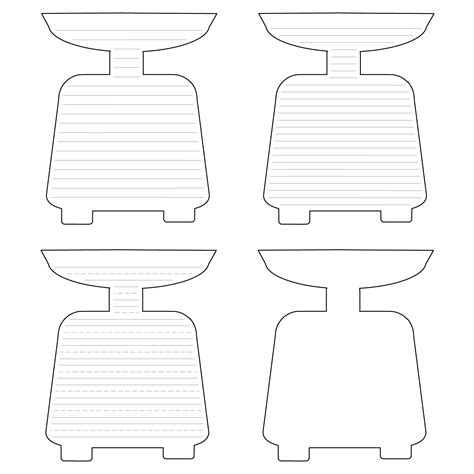 Weighing Scale Shaped Writing Template Free Printable Papercraft