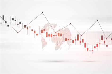 비즈니스 및 금융 개념 보고서 및 회색 배경에 대한 투자에 대한 주식 시장 그래프 또는 외환 거래 차트 일본 촛불 벡터 일러스트레이션 Rise Conference에 대한