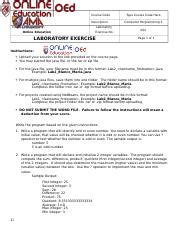 Week LaboratoryExercise ITE Docx Course Code Description College Department