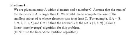 solved problem 4 we are given an array a with n elements