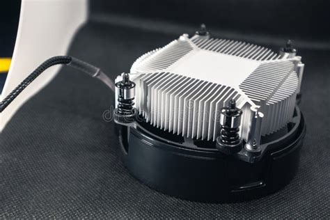 Computer Cpu Cooling Radiator Motherboard Close Up Stock Image Image Of Motherboard Dark