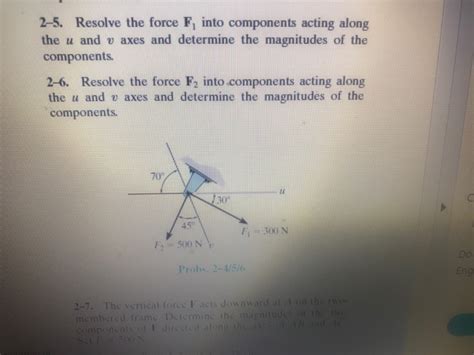 Solved Resolve The Force F Into Components Acting Chegg