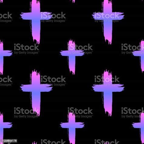 검은색에 십자가 함께 완벽 한 패턴입니다 할로윈 배경 화면입니다 귀여운 귀여운 파스텔 고트 스타일입니다 고스에 대한 스톡 벡터 아트 및 기타 이미지 Istock