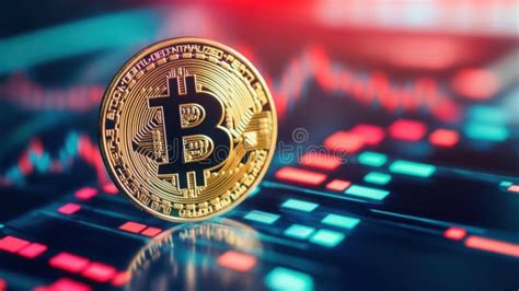 Bitcoin Logo Surrounded By A Glowing Futuristic Stock Market Network