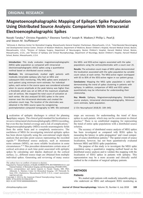 pdf magnetoencephalographic mapping of epileptic spike population