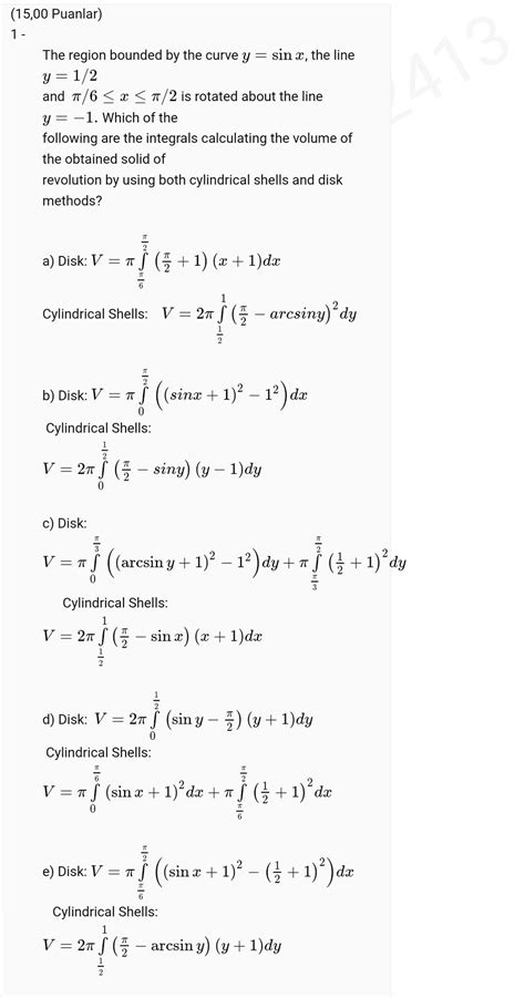 solved the region bounded by the curve y sinx the line
