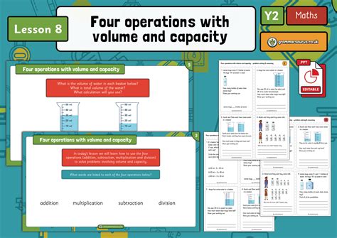 Year 2 Mass Capacity And Temperature For Operations With Volume And Capacity Lesson 8